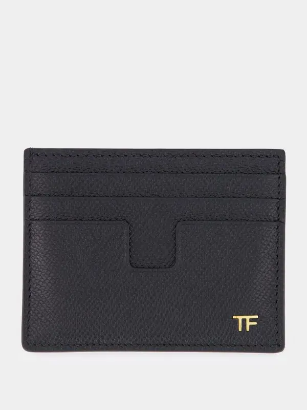 TOM FORD Calf Leather Cardholder With Central Pocket - Black
