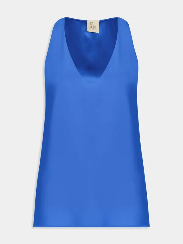 PAULA Serena Silk Tank-top - Blue