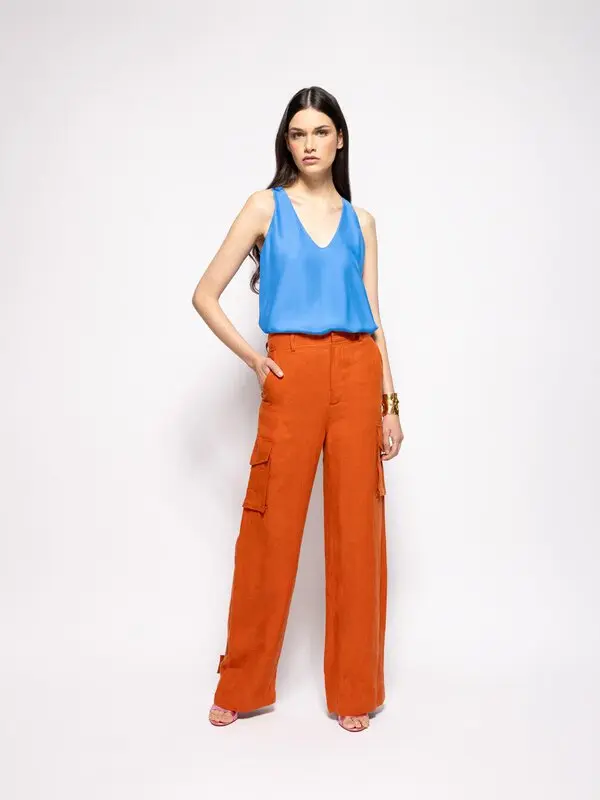 PAULA Serena Silk Tank-top - Blue