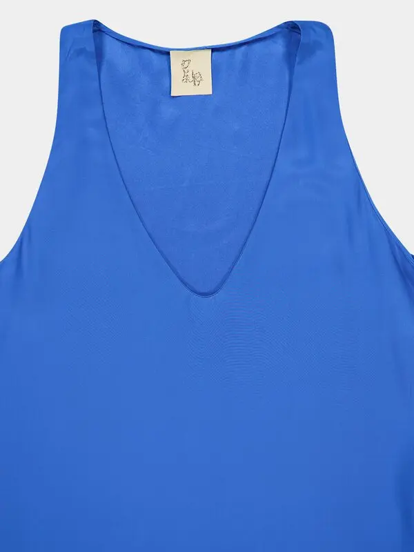 PAULA Serena Silk Tank-top - Blue