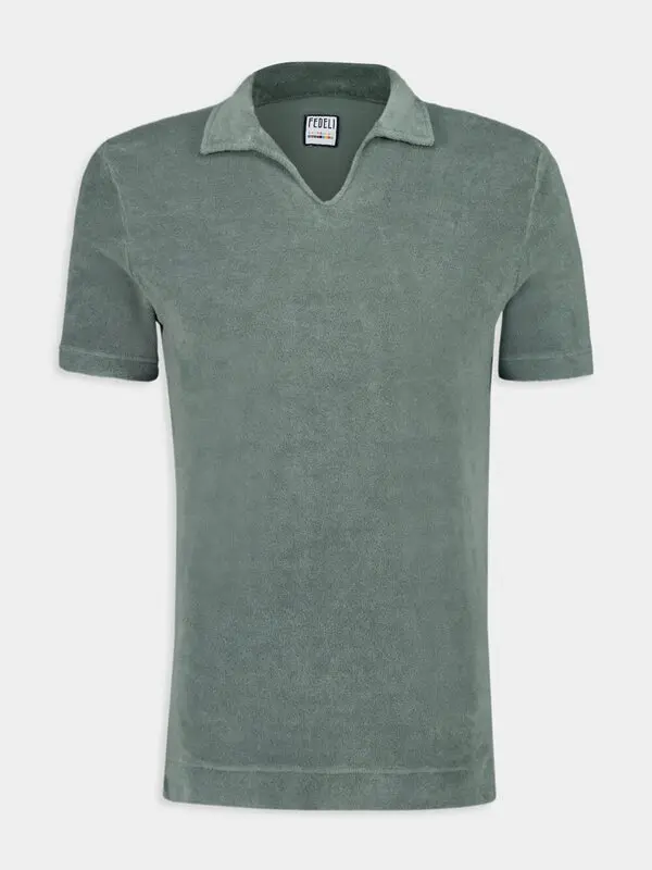 Fedeli Military Peter Terry Light Dusty Short Sleeve Polo - Green