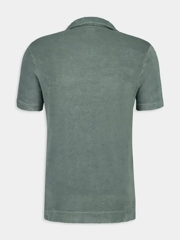 Fedeli Military Peter Terry Light Dusty Short Sleeve Polo - Green