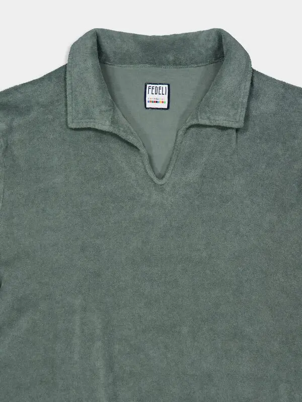 Fedeli Military Peter Terry Light Dusty Short Sleeve Polo - Green