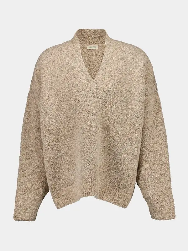 Fear Of God Wool Mohair V-neck Sweater - Beige