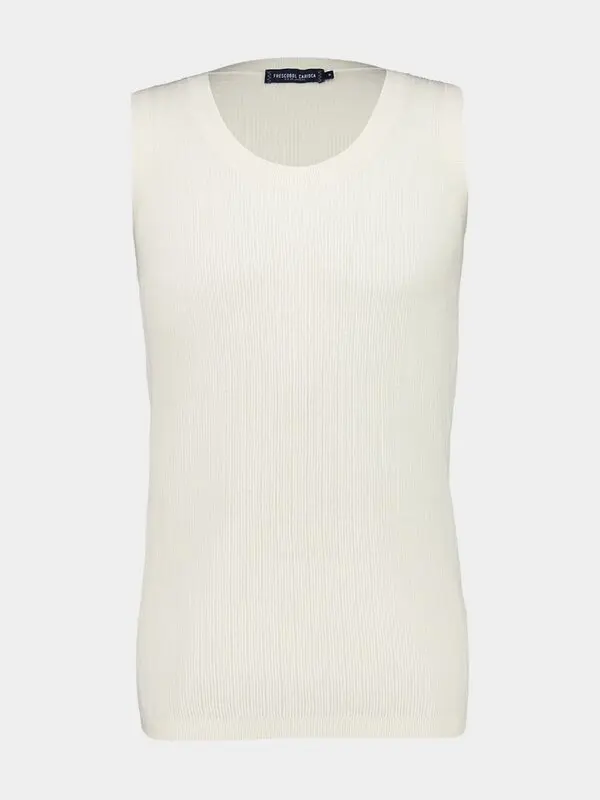 Frescobol Carioca Prado Ribbed Cotton Vest - White