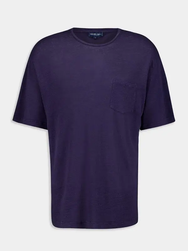 Frescobol Carioca Carmo Midnight- Linen Jersey T-shirt - Blue