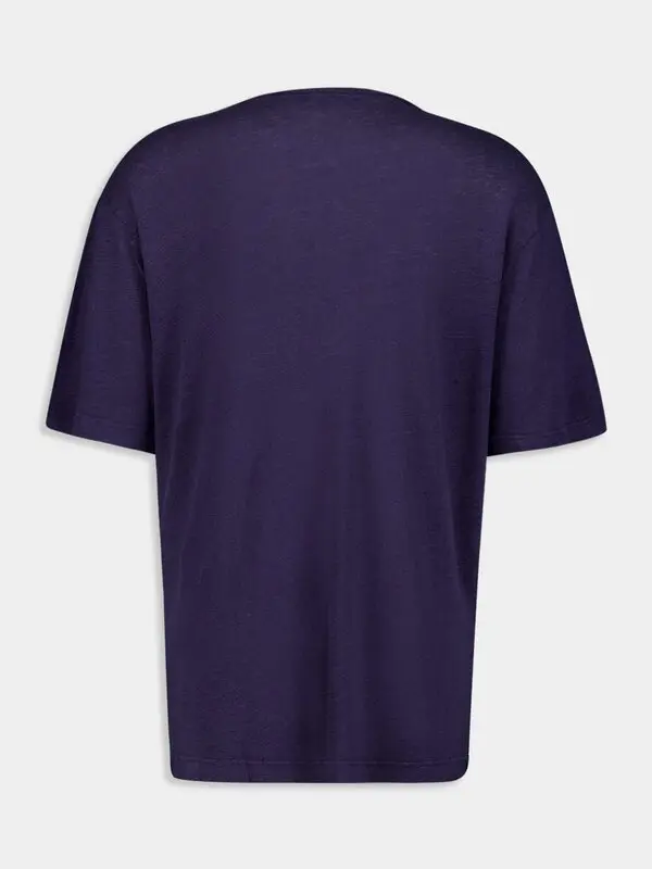 Frescobol Carioca Carmo Midnight- Linen Jersey T-shirt - Blue
