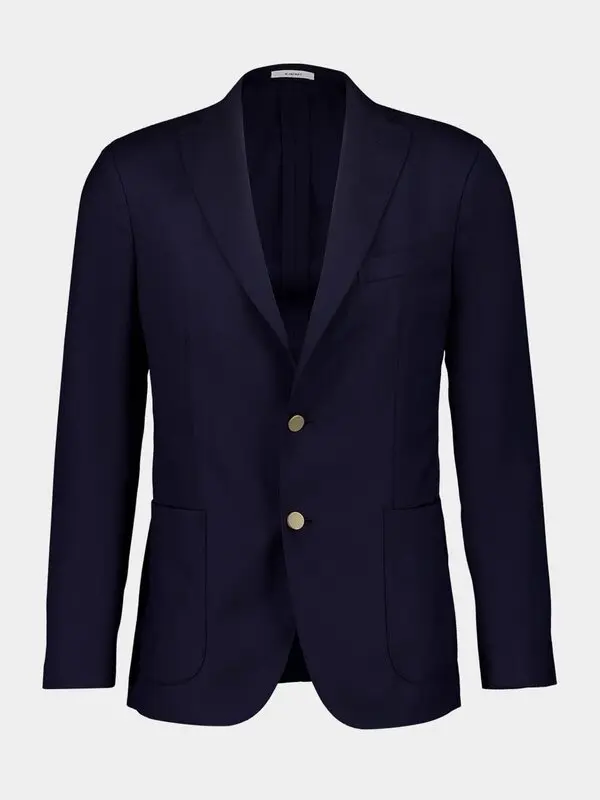 Boglioli Navy Virgin Wool Two-button Blazer