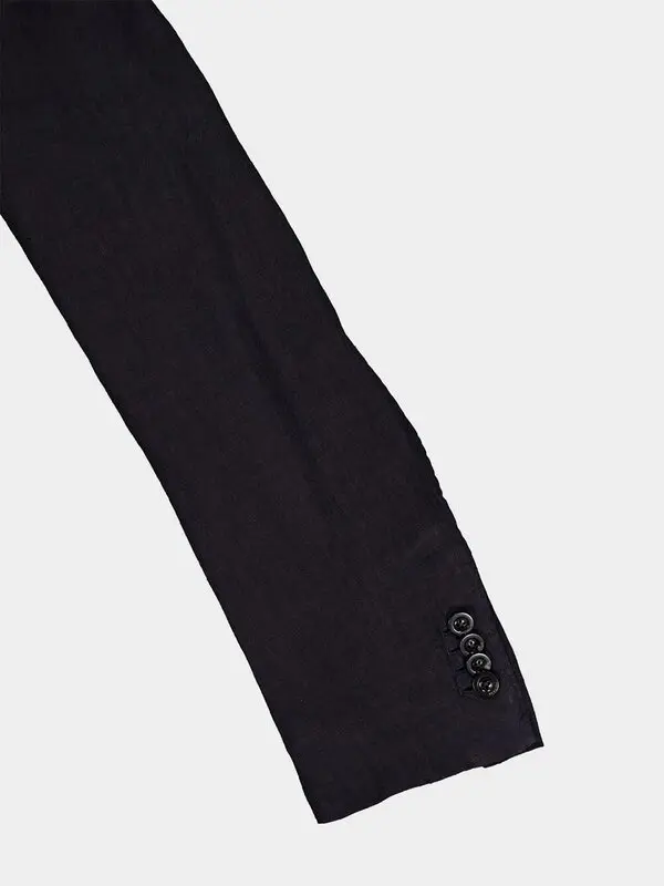 Boglioli Navy Blue Linen Notch-lapel Jacket - Grey