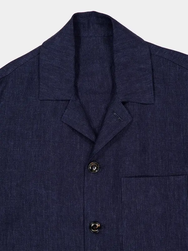 PIACENZA CASHMERE 1733 Linen Chore Jacket - Blue
