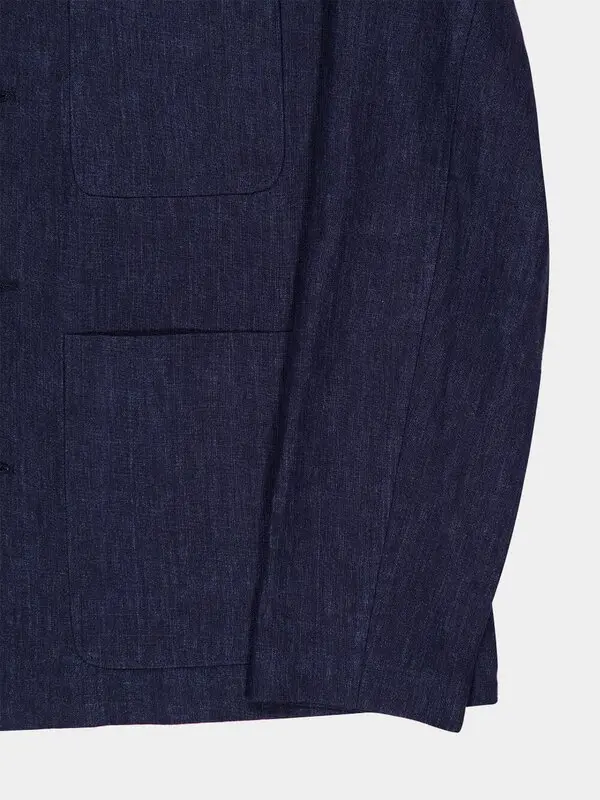 PIACENZA CASHMERE 1733 Linen Chore Jacket - Blue