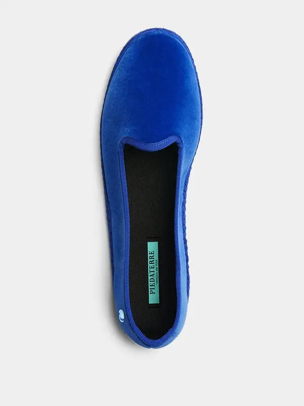 PIEDATERRE Modigliani Velvet Flats - Blue