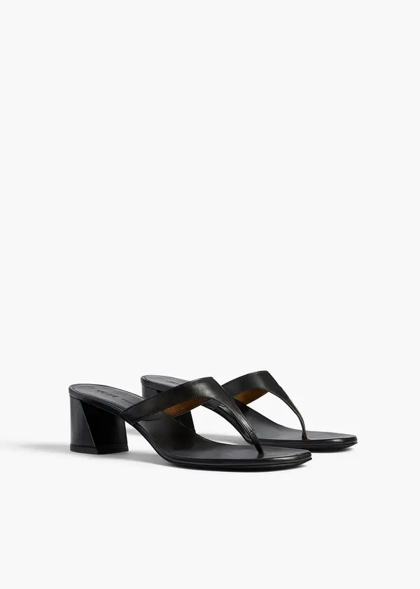 Khaite Archer Sandal In Leather - Black