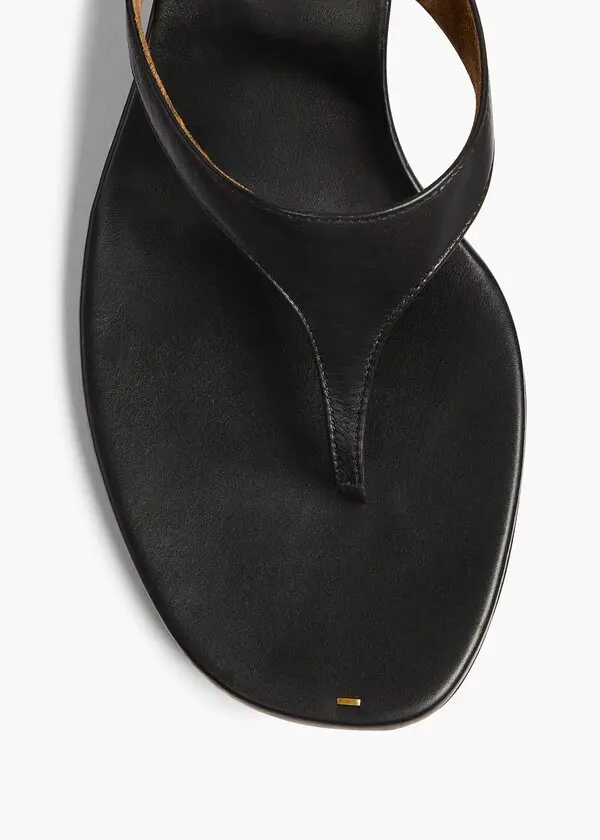 Khaite Archer Sandal In Leather - Black