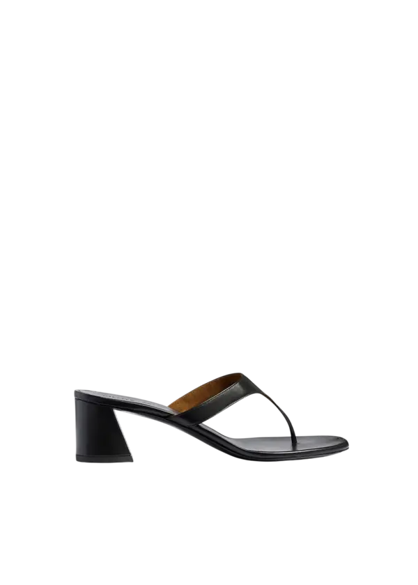 Khaite Archer Sandal In Leather - Black