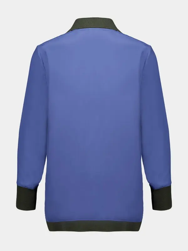 PAULA Diane Dutch V-neck Long-sleeve Top - Blue