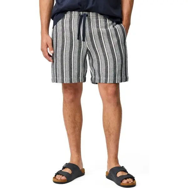 Rodd & Gunn The Laurels Stripe Cotton Blend Drawstring Shorts - Navy