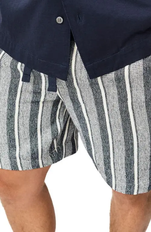 Rodd & Gunn The Laurels Stripe Cotton Blend Drawstring Shorts - Navy
