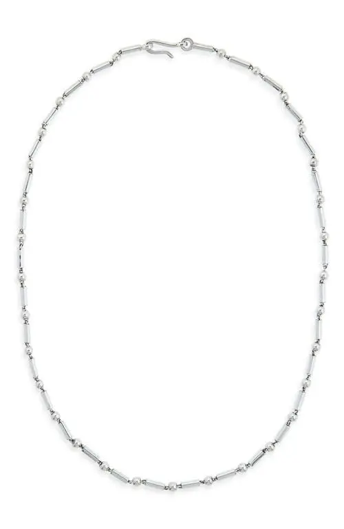 Caputo & Co Bar & Bead Necklace - Sterling Silver