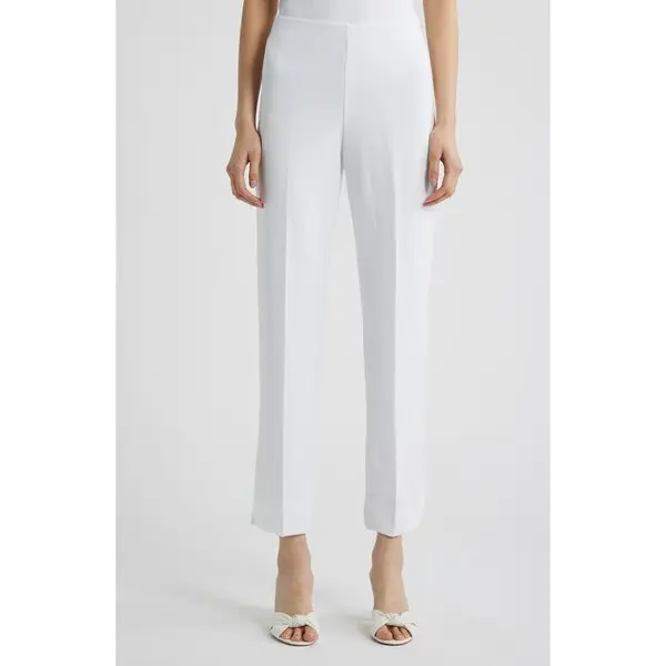 Anne Klein Hollywood Waist Ankle Pull-on Pants - Crisp White