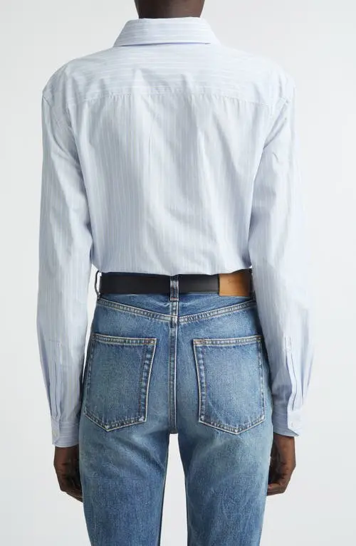 Saint Laurent Classic Striped Button-up Shirt - Bleu/gris