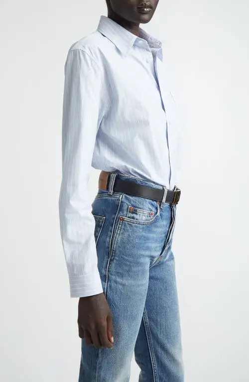 Saint Laurent Classic Striped Button-up Shirt - Bleu/gris