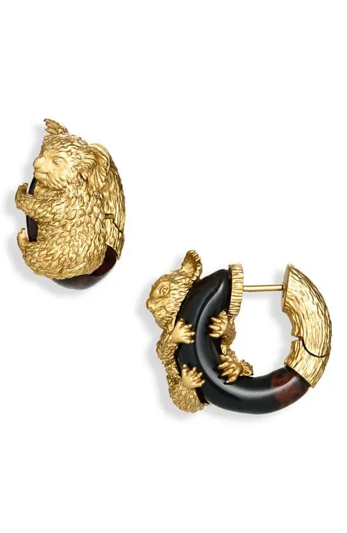 Zimmermann Mira Koala Hoop Earrings - Gold/red