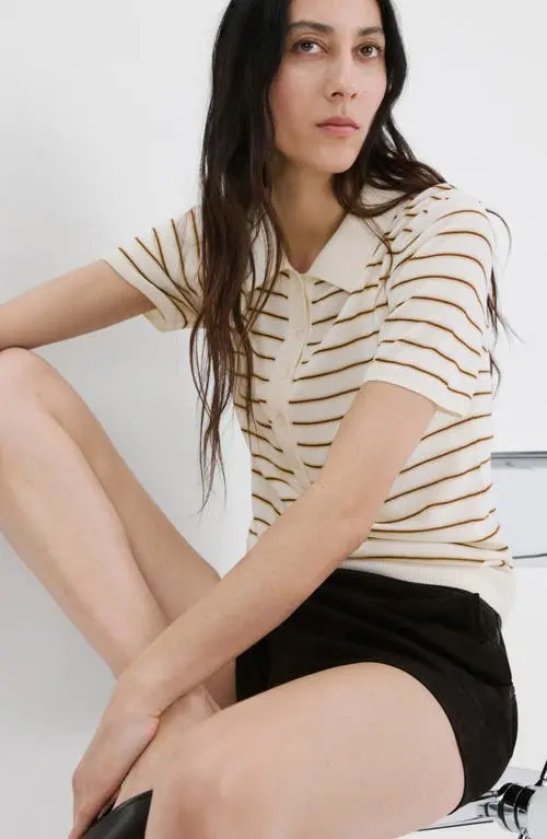Mango Short Sleeve Jersey Polo Sweater