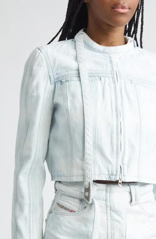 DIESEL® De-saphix Crop Satin Jacket - Denim