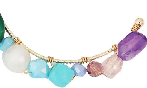 PANACEA Stone Lined Hoop Earrings
