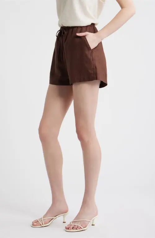 Rails Jenner Linen Drawstring Shorts - Espresso