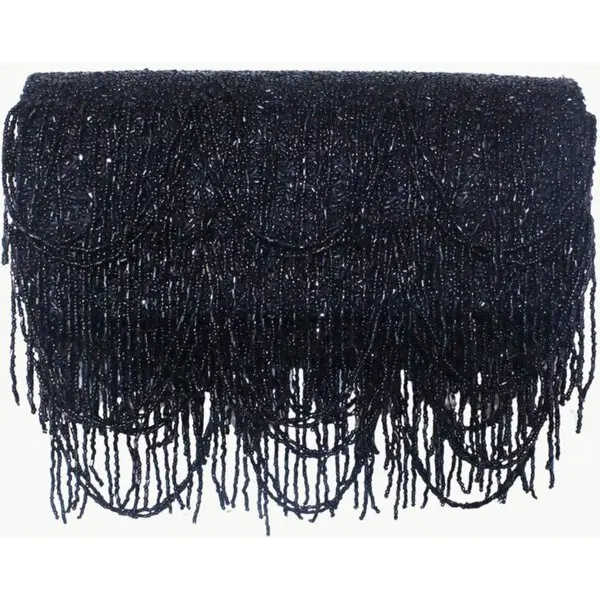 ISLAND TO EAST SIDE Fringed Structured Bag - Black