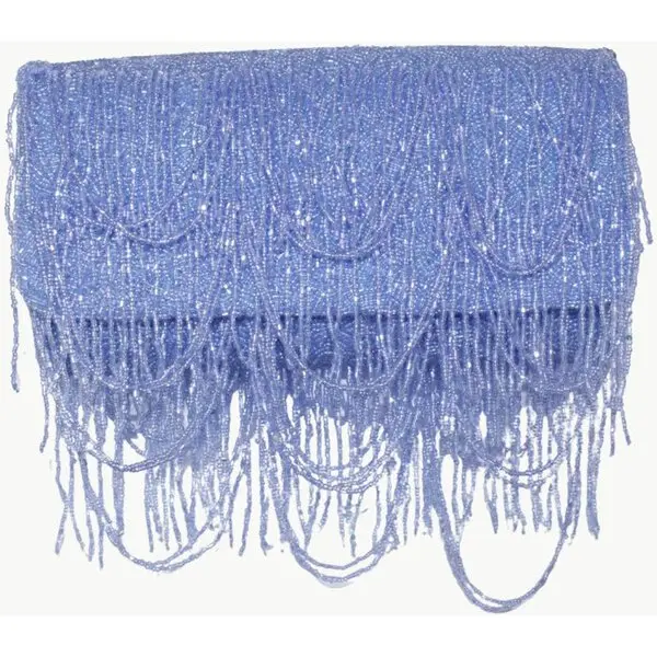 ISLAND TO EAST SIDE Fringed Structured Bag - Light Blue