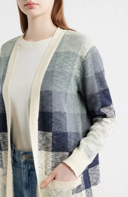 Pendleton Cotton Duster Cardigan - Navy/ivory Multi