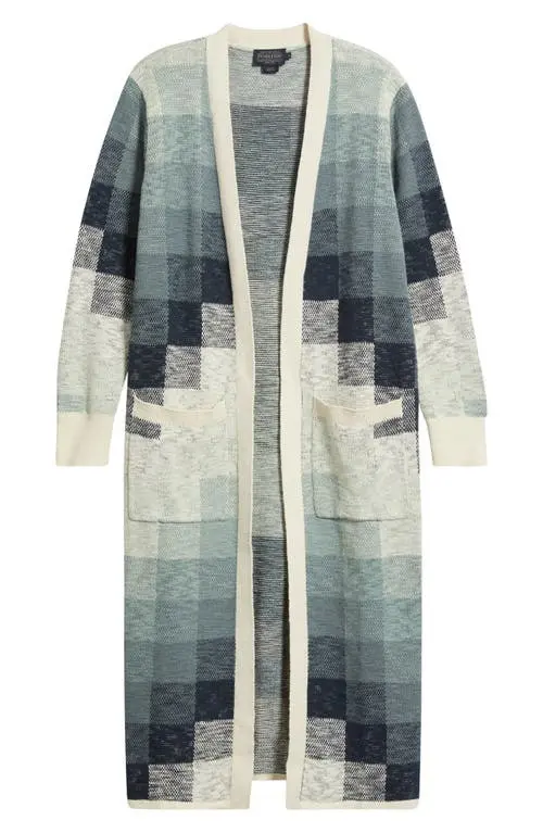 Pendleton Cotton Duster Cardigan - Navy/ivory Multi