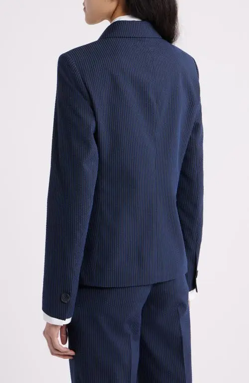 Anne Klein Striped Seersucker Blazer