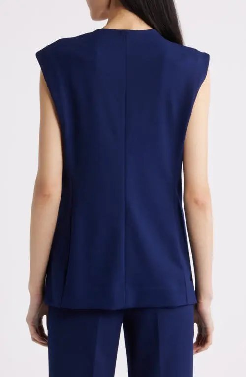 Anne Klein Button-up Vest With Four Pockets