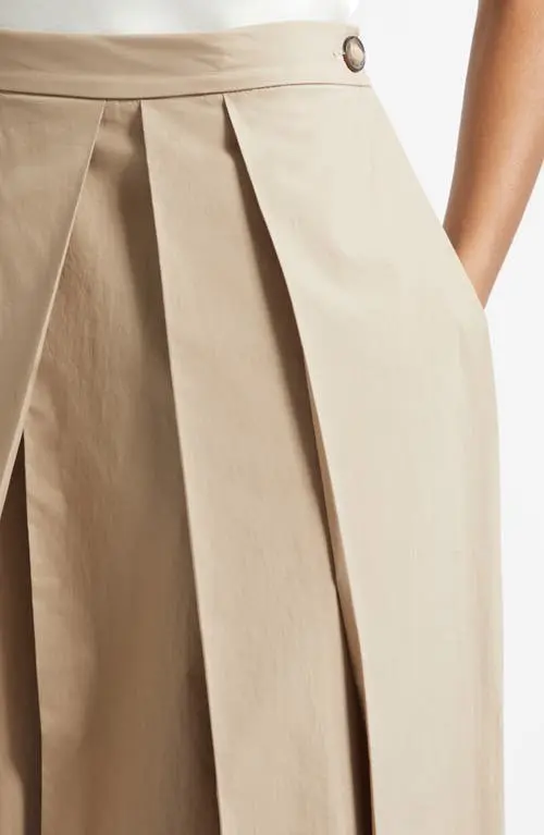 Emporio Armani Dune Pleated Stretch Cotton Poplin Skirt