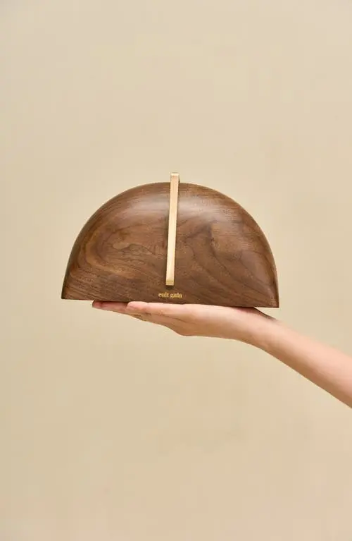 Cult Gaia Laguna Frame Clutch - Walnut