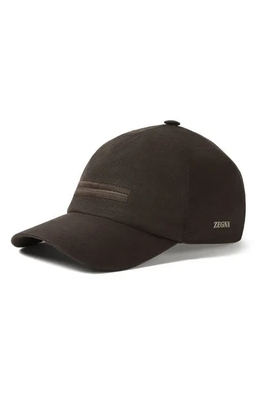 Zegna Oasi Lino Baseball Cap - Dark Brown