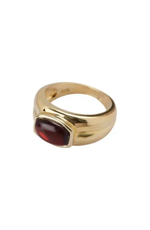 Argento Vivo Stone Dome Ring - Gold/garnet