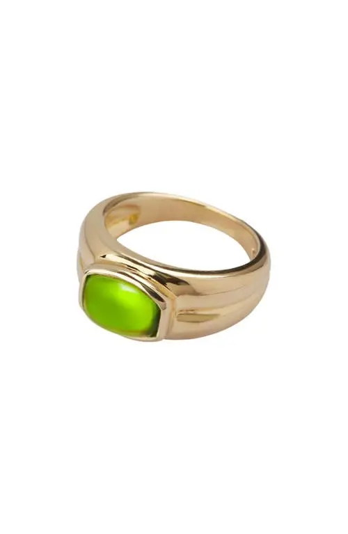 Argento Vivo Stone Dome Ring - Gold/peridot