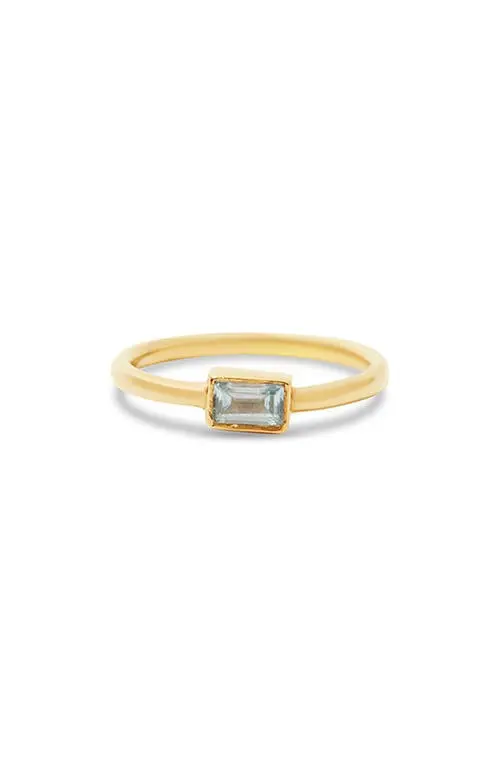 Argento Vivo Blue Topaz Baguette Ring - Gold