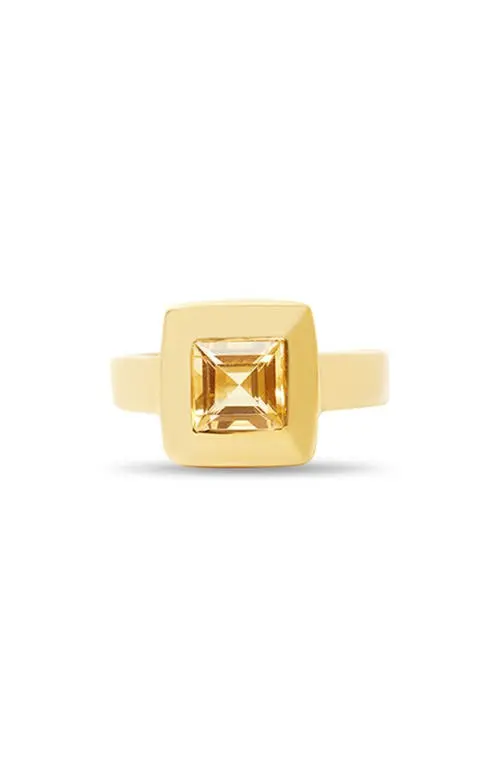 Argento Vivo Bold Bezel Ring - Gold/citrine