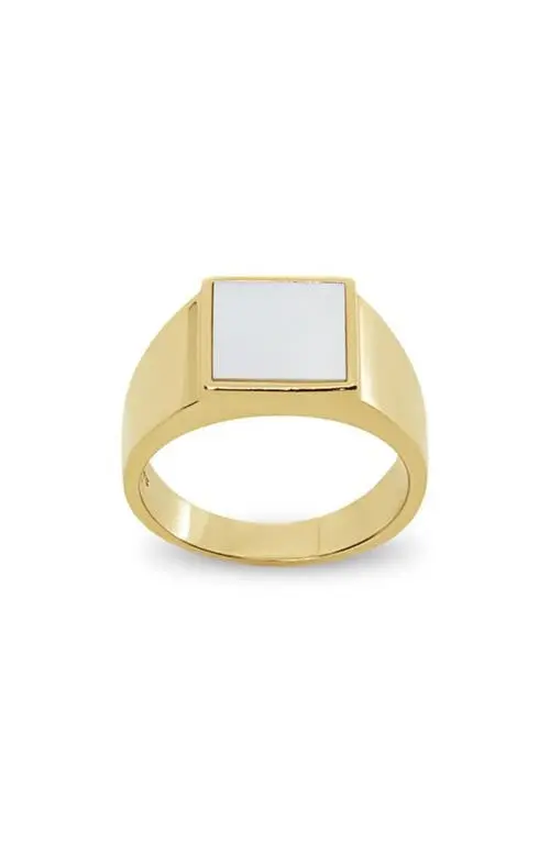 Argento Vivo Mother-of-pearl Square Ring - Gold