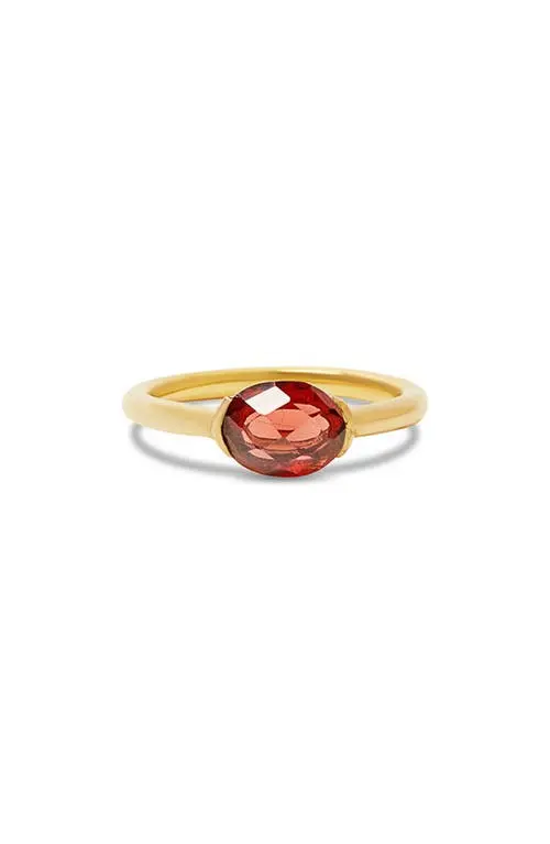 Argento Vivo Garnet Ring - Gold