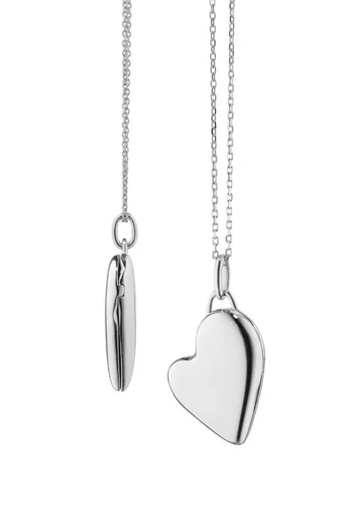 Monica Rich Kosann Petite Heart Locket Necklace - Silver