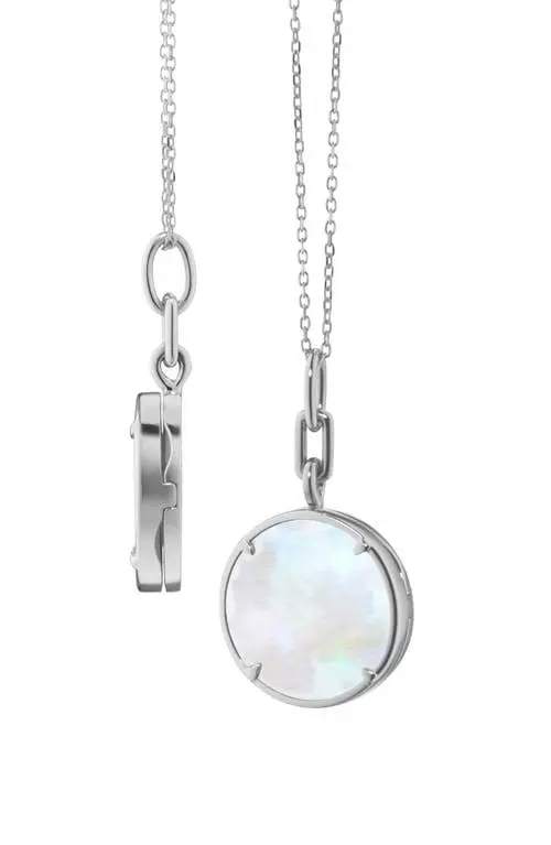 Monica Rich Kosann Brooke Slim Mother-of-pearl & Sterling Locket Necklace - Silver