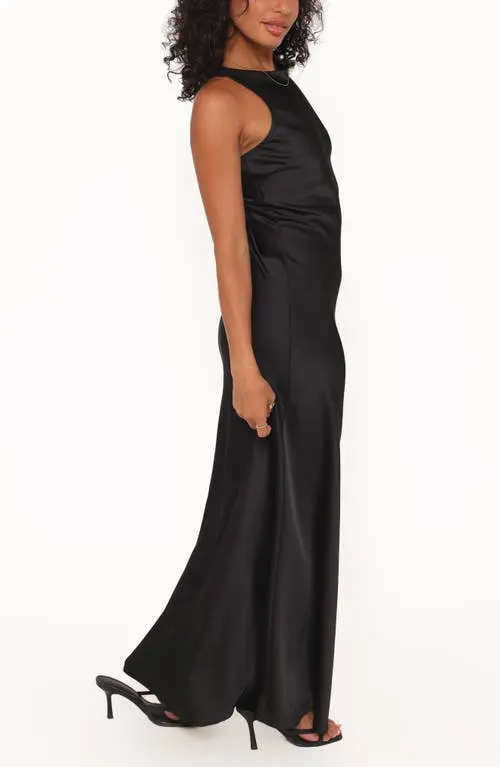 PETAL & PUP Evelune Sleeveless Satin Maxi Dress