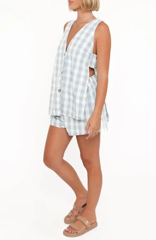 PETAL & PUP Gingham Vest And Shorts Set